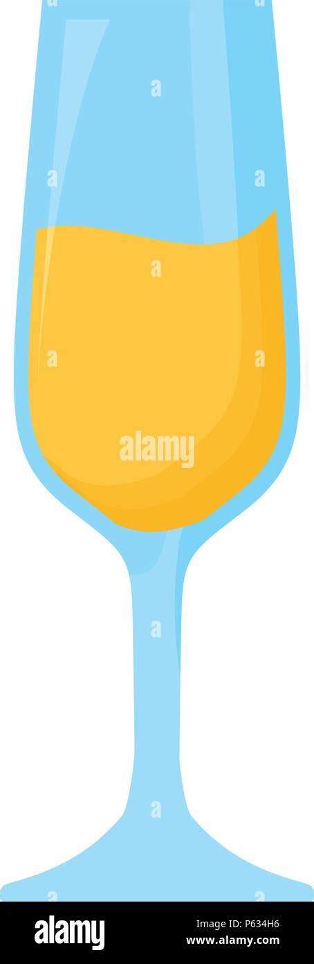 Champagne Glass Icon Over White Background Vector Illustration Stock