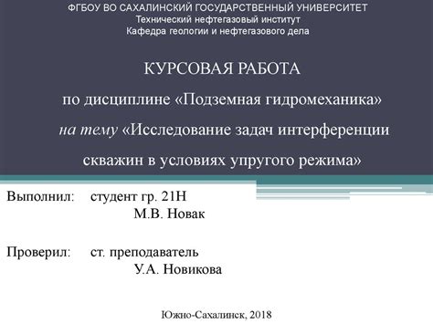 Исследование задач интерференции скважин в условиях упругого режима