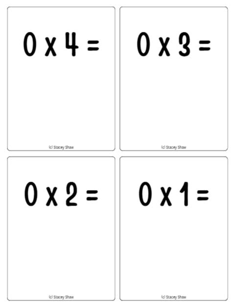 Multiplication Visual Array Flash Cards X0x12 Math Fact Practice