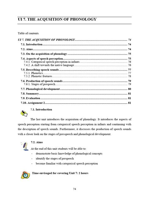 U7 The Acquistion Of Phonology Pdf Phonetics Speech