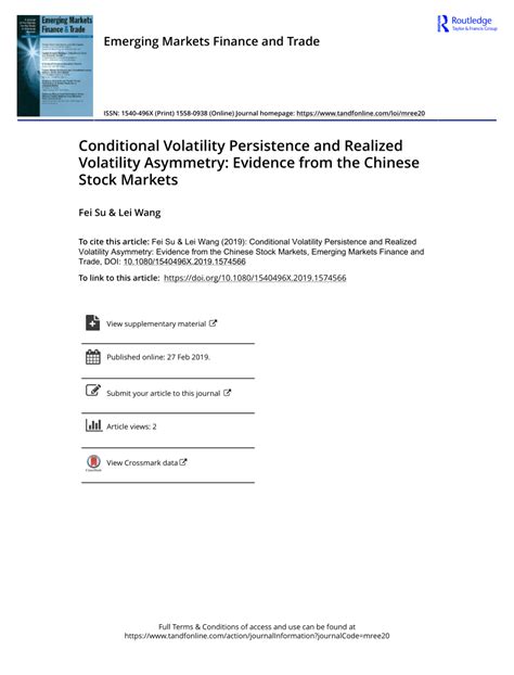 Pdf Conditional Volatility Persistence And Realized Volatility Asymmetry Evidence From The