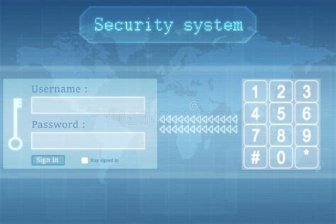 Screen Interface Login And Password With Futuristic Security System