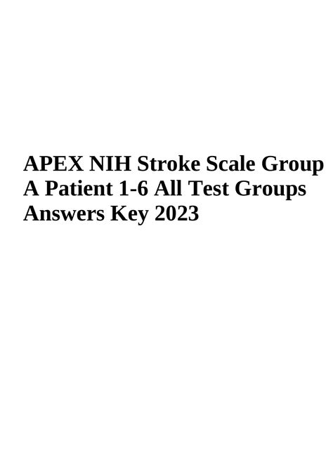 Nih Stroke Scale Simplified And Added Cranial Nerves And Apex Nih