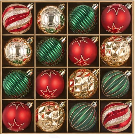 Jornoy Christmas Ornaments Set 16ct Shatterproof Christmas