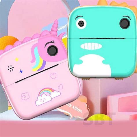 دوربین عکاسی کودک چاپ فوری پرینتر دار همراه سلفی طرح دایناسور ترانه تویز
