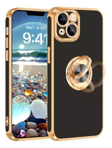 Funda Fingic Para IPhone 14 Con Soporte 360 Oro Y Negro