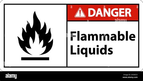 Peligro Líquidos Inflamables Señal sobre fondo blanco Imagen Vector de
