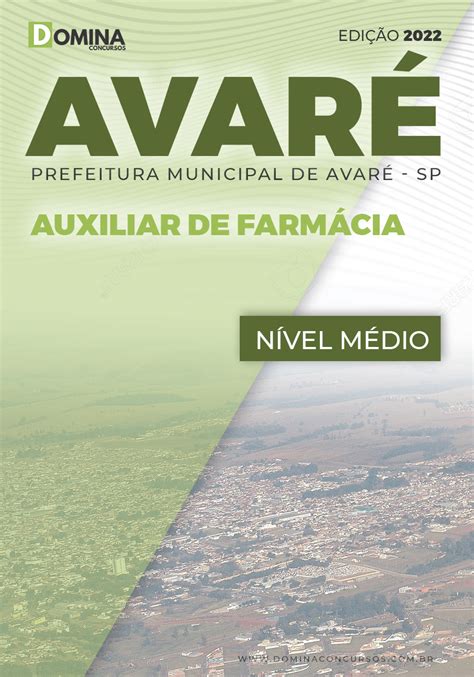 Apostila Concurso Pref Avaré Sp 2022 Auxiliar De Farmácia Domina
