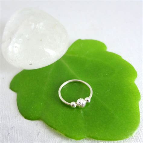 Sterling Silver Cartilage Earring Tiny Cartilage Ring Helix Etsy