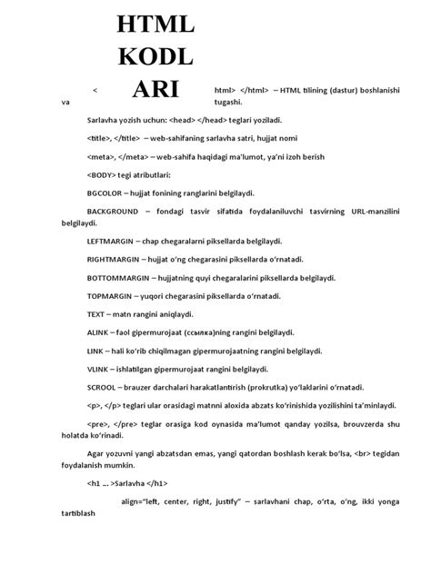 Html Kodlari Pdf