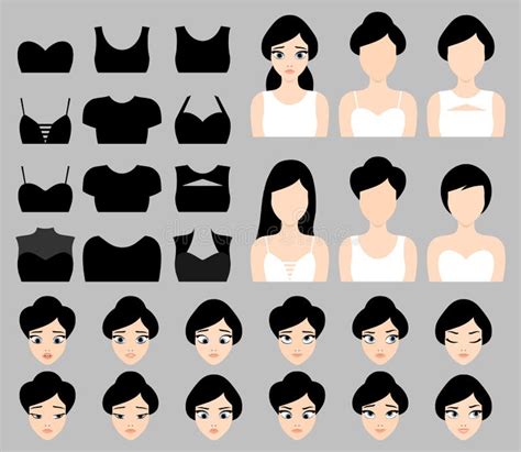 Female Facial Expression Constructor Stock Illustrations 105 Female
