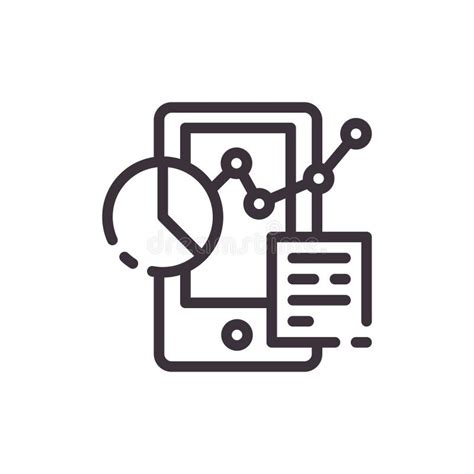 Analyze Solid Icon Lens With Chart Vector Illustration Isolated On