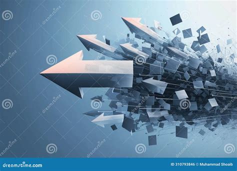 Arrow Symbolizes Progress And Strategic Direction Dynamic 3d Conceptually Stock Illustration