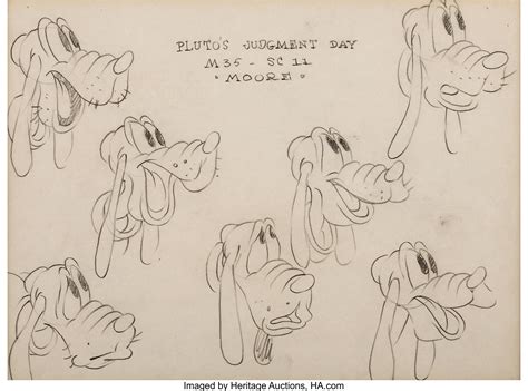 Plutos Judgment Day Pluto Model Sheet Art Walt Disney 1935 Lot 97341 Heritage Auctions
