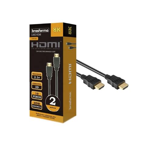 Cabo Hdmi 2m 8k 2 1 Hdr Dinamico 2 Metros 19p Super Ultra Hd Shopee