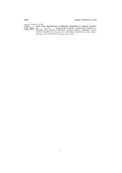 Pdf Cheminform Abstract Some New Applications Of Phthalic Anhydride