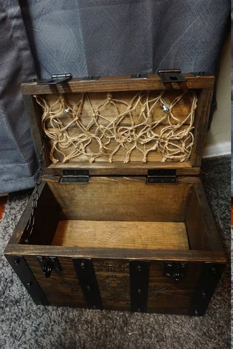 Large Wooden Treasure Chest With Secret Compartments For Etsy