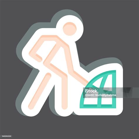 Stiker Dampak Manusia Terkait Dengan Simbol Perubahan Iklim Desain