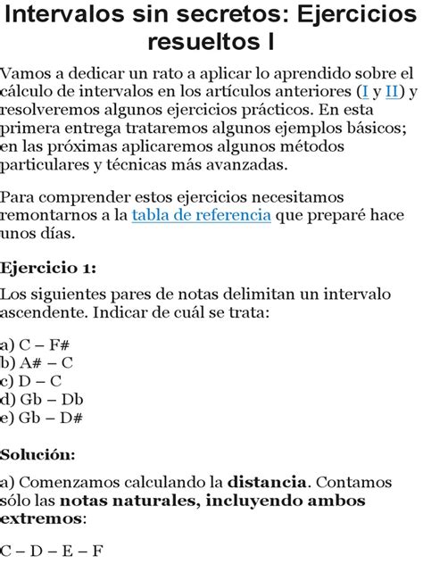 Intervalos Sin Secretos Ejercicios Resueltos I Pdf