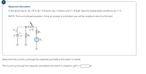 Solved Determine The Voltage Vc Across The Capacitor Shown Chegg Com