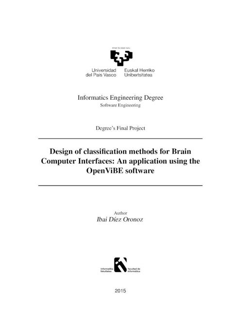 Pdf Design Of Classification Methods For Brain Computer 515