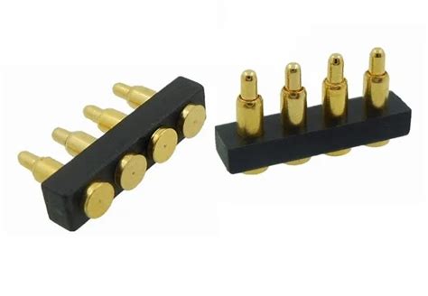 30pcs Spring Loaded Pogo Pin Connector 4 Pin Pitch 254mm Surface Mount Pcb Smt Brass Material
