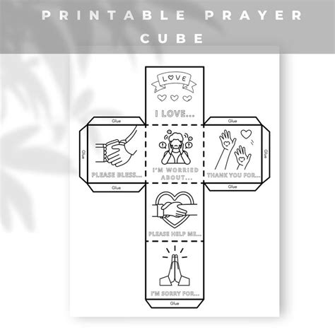 Prayer Cube Printable Educational Printable Activities