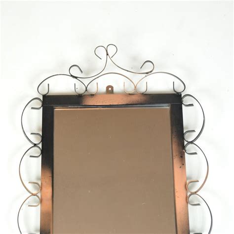 1970s Mid Century Modern Rectangular Mirror Made Of Metalwork Germany