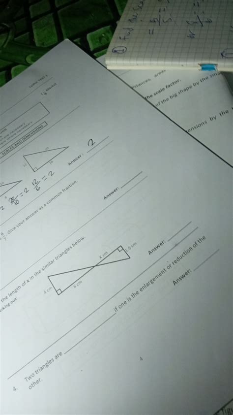 Find The Scale Factor Give Your Answer As A Common Fraction 6 7 Find