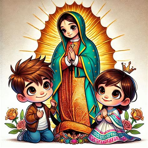 Dibujos De La Virgen De Guadalupe Para Niños Para Imprimir Y Colorear