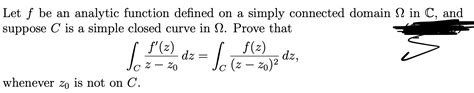 Solved Let F Be An Analytic Function Defined On A Simply