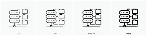 Server Icon Thin Light Regular And Bold Style Design Isolated On White Background