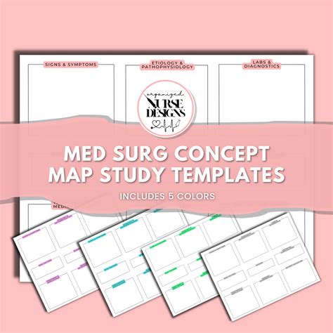 Nursing School Study Template Med Surg Nursing Concept Map Printable