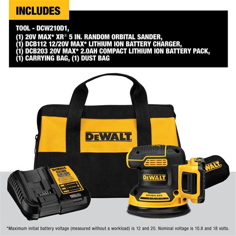 DEWALT V MAX XR Inch Cordless Brushless Random Orbital Sander W V Battery Ah And