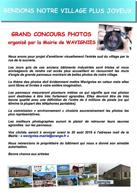 règlement concours photo Mairie de Wavignies
