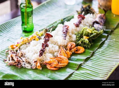 A Budol Fight Food Spread Served At A Restaurant In Palawan