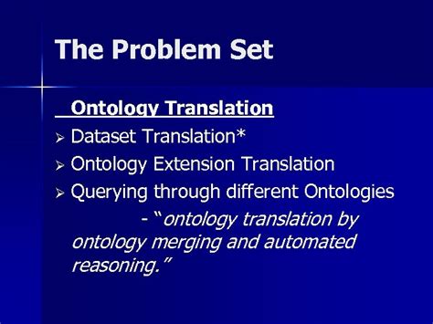 Ontology Translation For The Semantic Web By Dejing