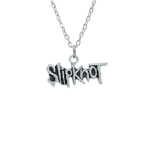 Slipknot Logo Necklace Antique Silver Plated Pendant Etsy