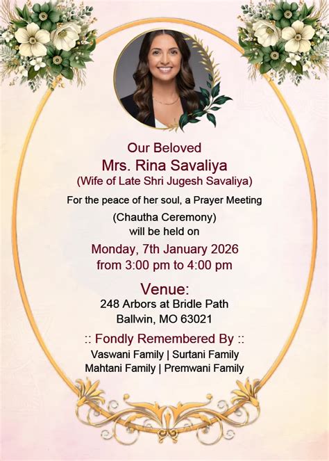 Chautha And Uthala Ceremony Template Online Free Download