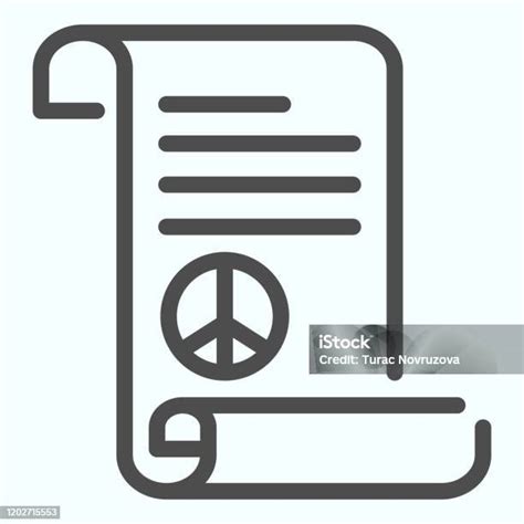 和平條約線圖示帶有和平符號向量插圖的文檔在白色上隔離平面圖樣式設計的太平洋符號專為 Web 和應用程式而設計向量圖形及更多圖示圖片 Istock