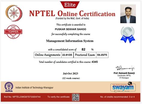 Puskar Sekhar Sahoo On Linkedin Mis Nptelcertification
