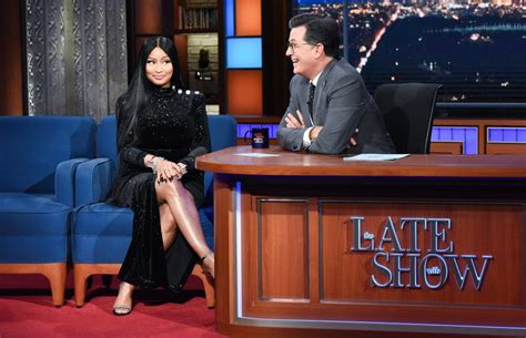 Stephen Colbert Gets Uncomfortable As Nicki Minaj Raps About Sex Us Weekly