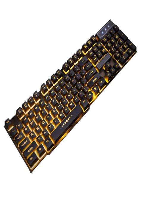 ₩14219에서 Usb 유선 키보드 주황색 백라이트 서스펜션 키 게임 사무실 데스크톱 Led 조명을위한 광 키보드를 비추는 것