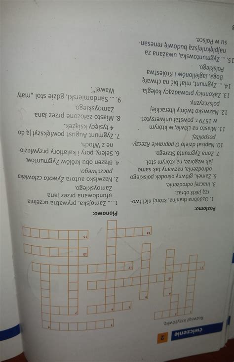 ćw 2 str 28 klasa 6 historia Rozwiąż Krzyżówkę prosze o szybką odp