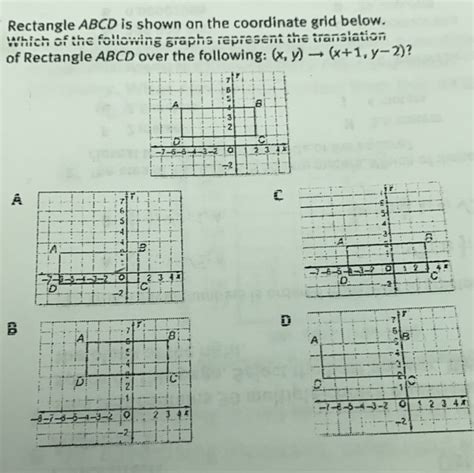 solved rectangle abcd is shown on the coordinate grid below which of