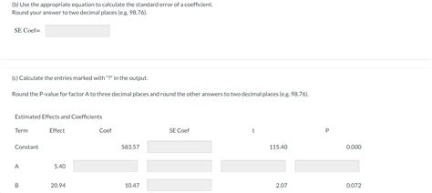 Solved Estimated Effects And Coefficientsanalysis Of