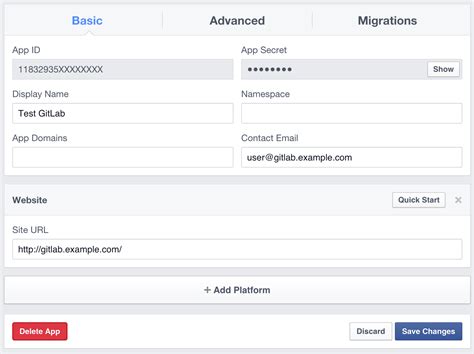 Facebook · Integration · Help · Gitlab
