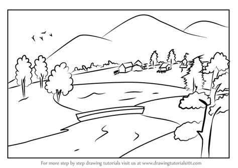 How To Draw An Easy Landscape Landscapes Step By Step