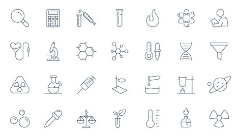 Laboratory And Science Line Icon Set Chemistry Lab Experiment Test