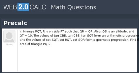 View Question Precalc